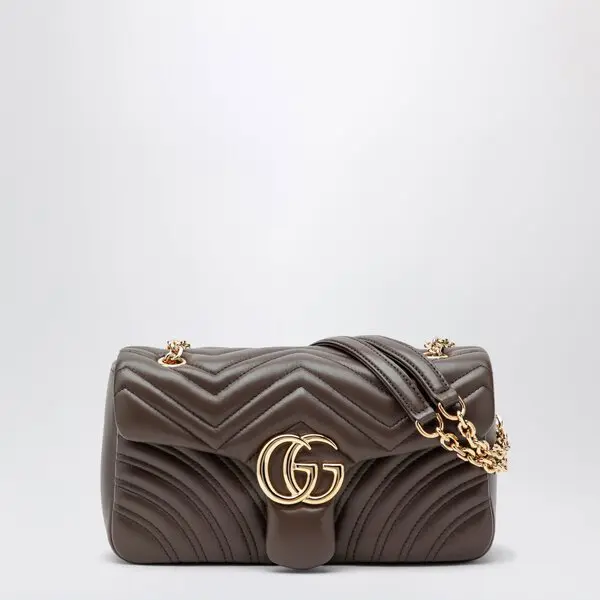 Gucci Gg Marmont Shoulder Bag In Taupe Leather - Brown