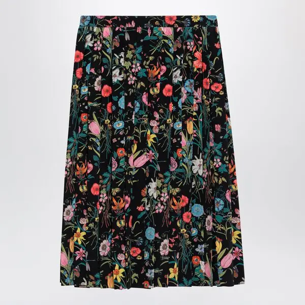 Gucci Pleated Midi Skirt - Black