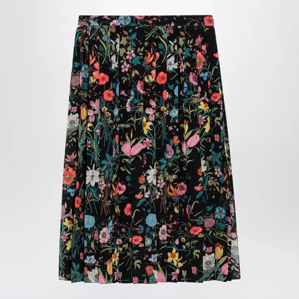 Gucci Pleated Midi Skirt - Black