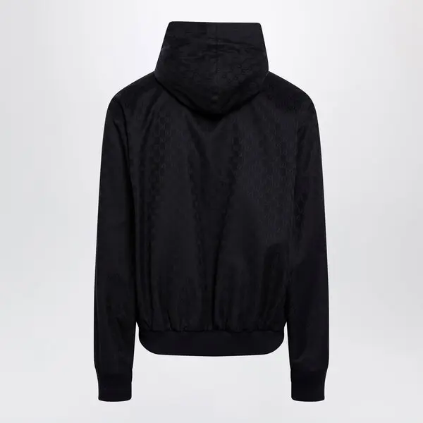 Gucci Ultramarine Gg Cotton Canvas Zip Hooded Jacket