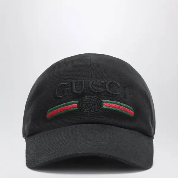 Gucci Baseball Cap With Embroidered Logo - Black