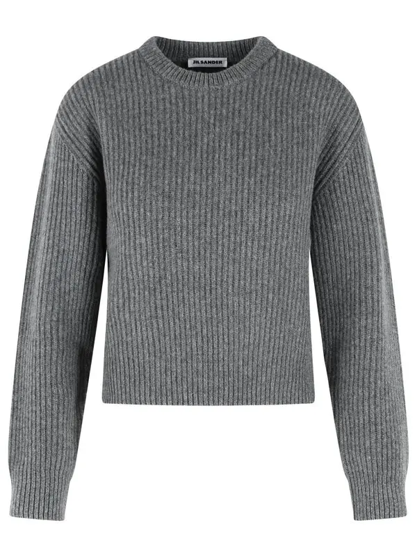 JIL SANDER Wool Crew Neck Sweater - Gray