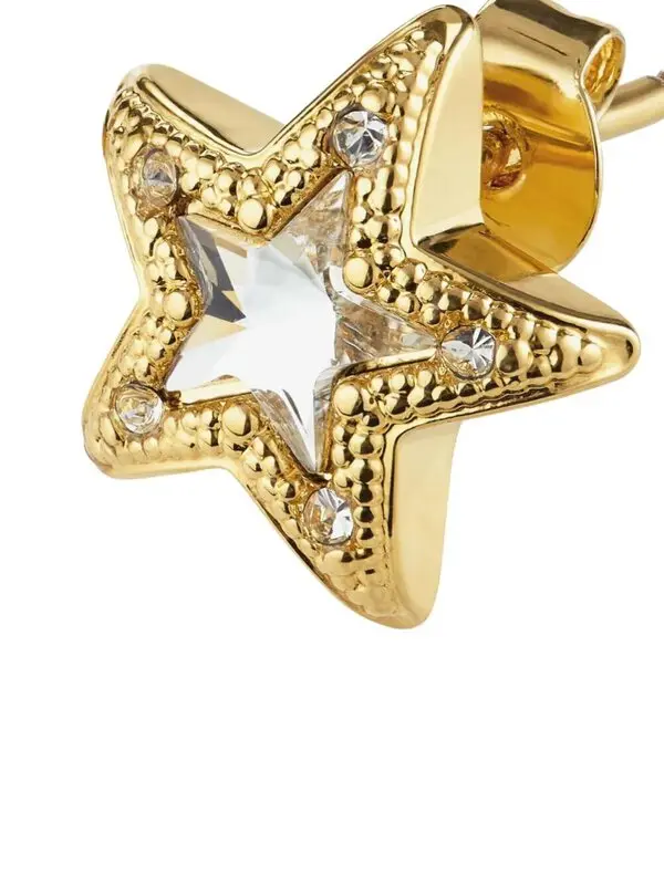 JIMMY CHOO Gold-finish Metal Stud Earrings With Swarovski Crystals - Silver