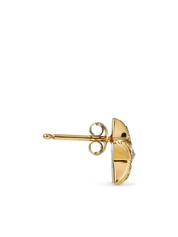 JIMMY CHOO Gold-finish Metal Stud Earrings With Swarovski Crystals - Silver