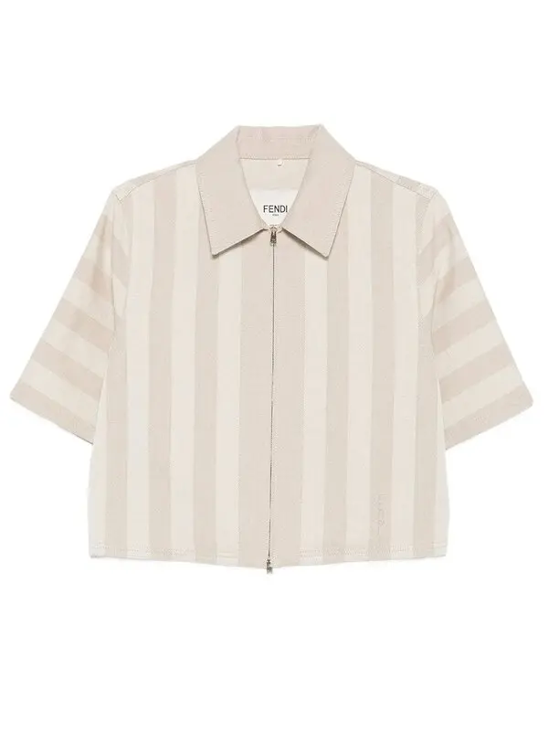 Fendi Pequin Striped Cropped Jacket - Multicolor