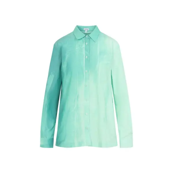Loewe Cotton Shirt With Dégradé Print - Green