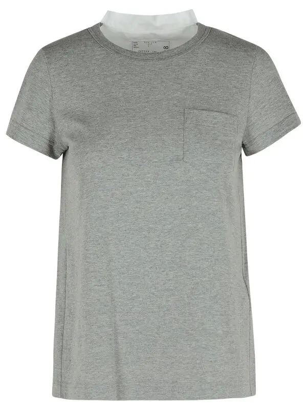 Sacai Cotton T-shirt - Gray