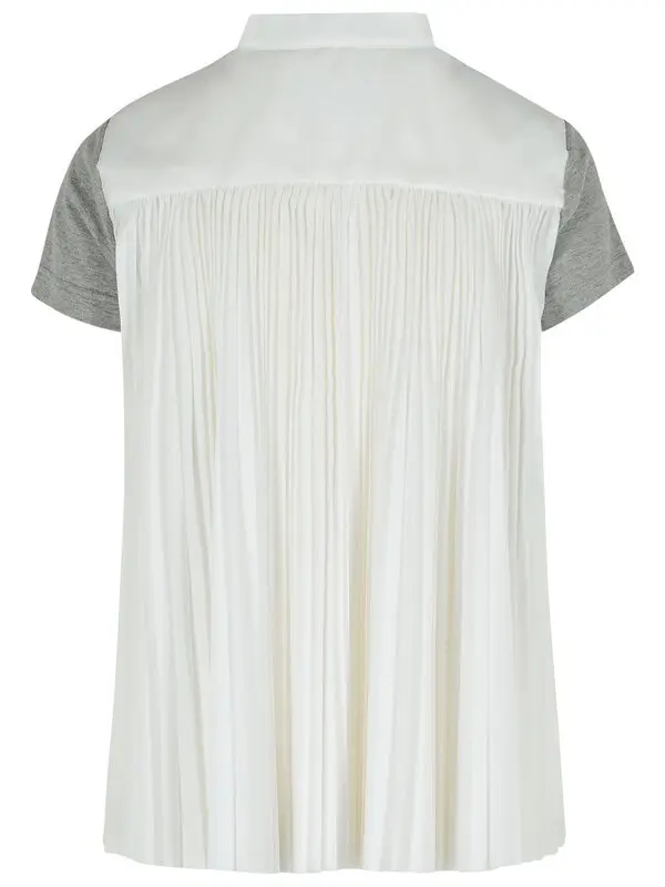 Sacai Cotton T-shirt With Pleated Back Insert