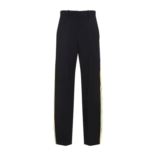 Loewe Wool Trousers With Layered Side Panels - Black