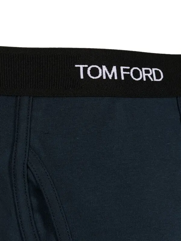 TOM FORD Logo-waistband Cotton Boxer Briefs - Blue