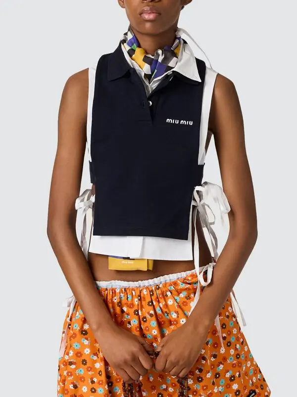 Miu Miu Sleeveless Polo Top - Blue