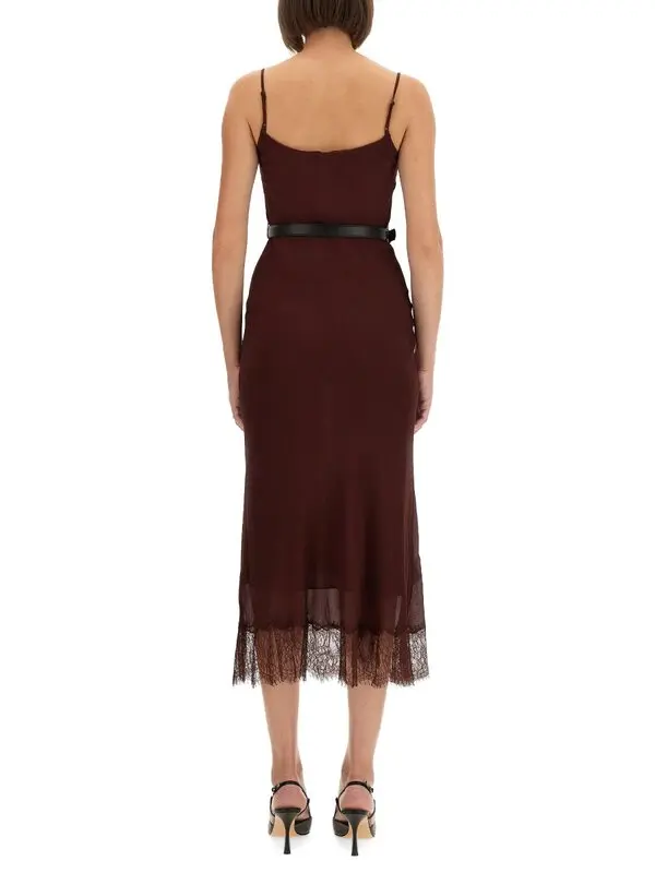 SELF-PORTRAIT Midi Dress With Lace Inserts