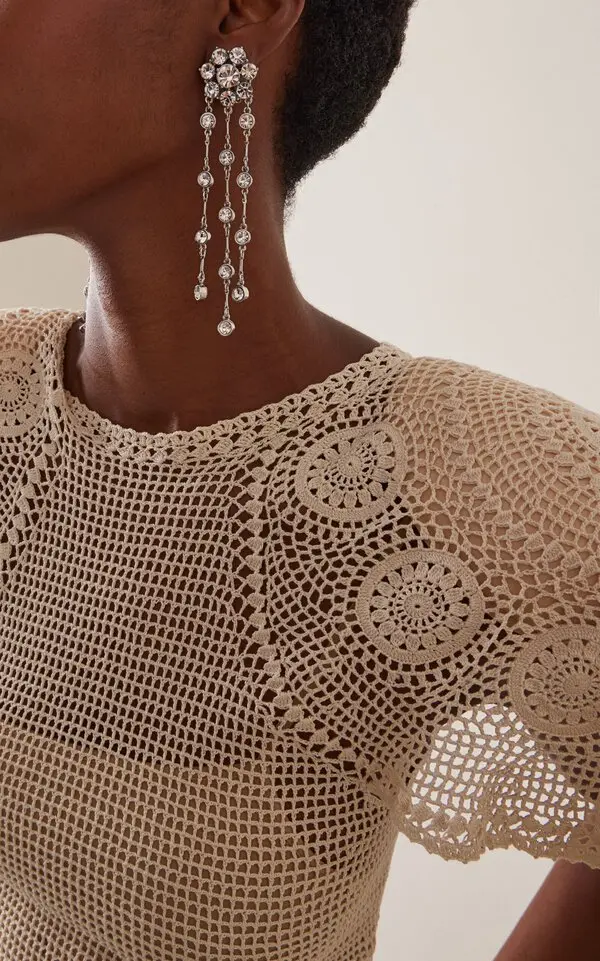 BEN-AMUN Diamond And Pear Shape Drop Earrings