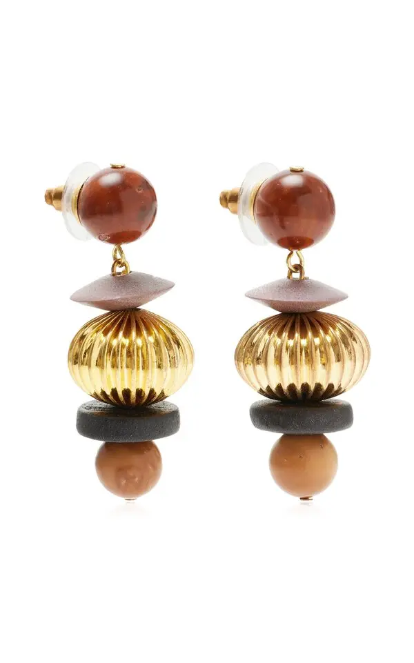 JENNIFER BEHR Lavon Gold-plated Brass And Wood Earrings