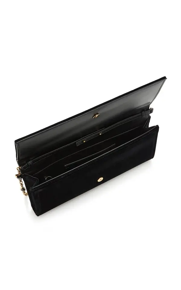 Saint Laurent Kate Chain Velour Clutch
