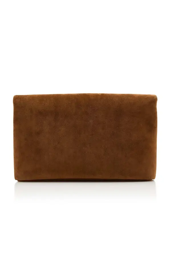Saint Laurent Large Envelope Pouch In Suede And Satin