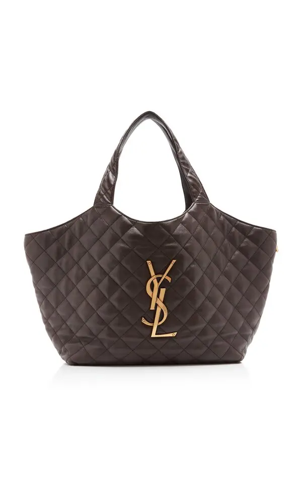 Saint Laurent Icare Medium Leather Tote - Brown
