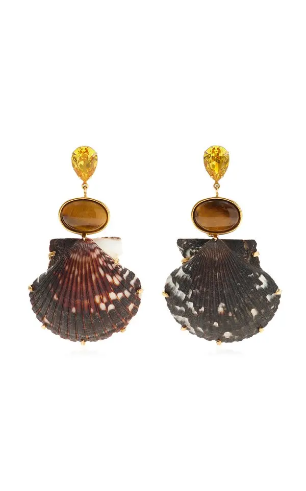 JENNIFER BEHR Augustine Gold-plated Brass -stone Earrings
