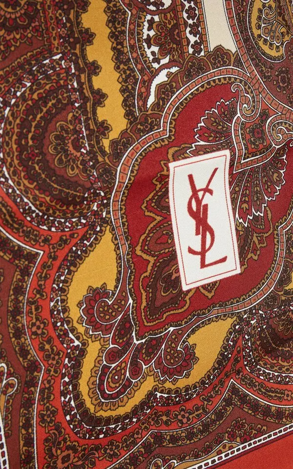 Saint Laurent Vintage Paisley Silk Scarf