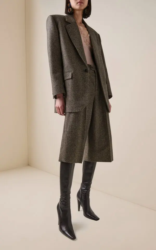 Saint Laurent 77 110 Cuir Dorada Knee-high Boots