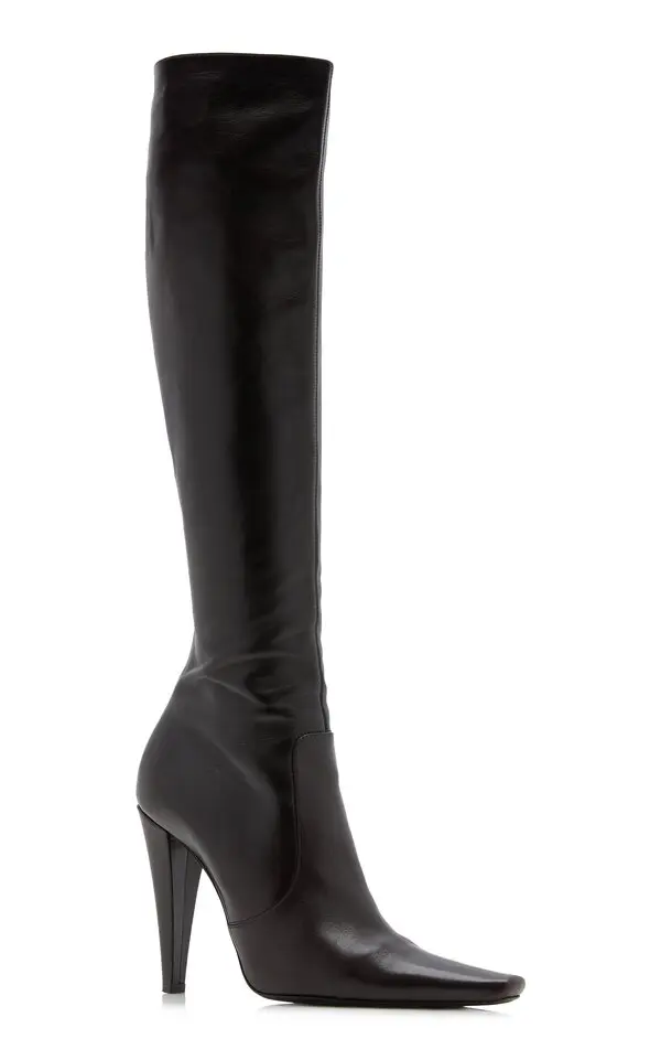 Saint Laurent 77 110 Cuir Dorada Knee-high Boots