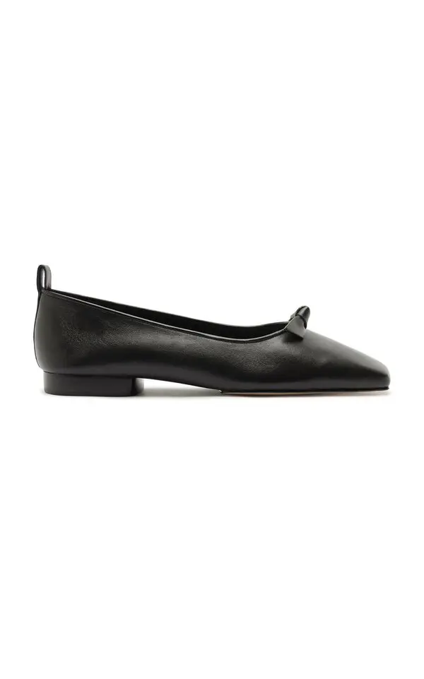 ALEXANDRE BIRMAN Slim Clarita Street Leather Flats - Black