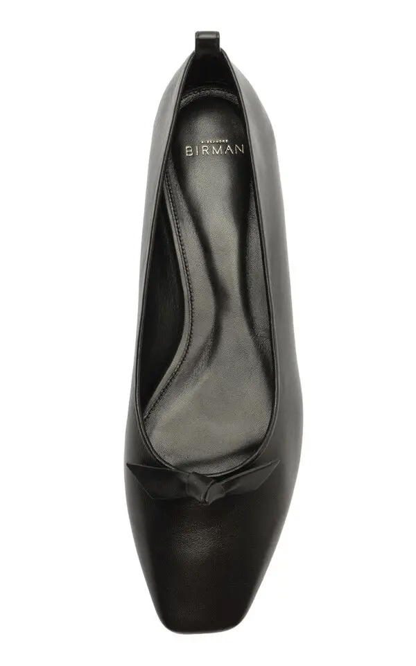 ALEXANDRE BIRMAN Slim Clarita Street Leather Flats - Black