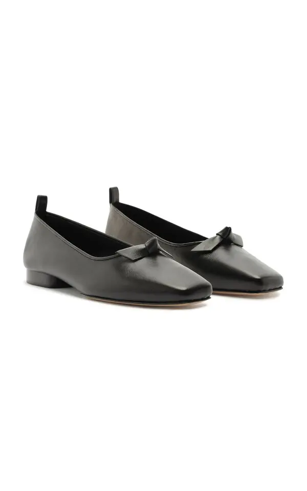 ALEXANDRE BIRMAN Slim Clarita Street Leather Flats - Black