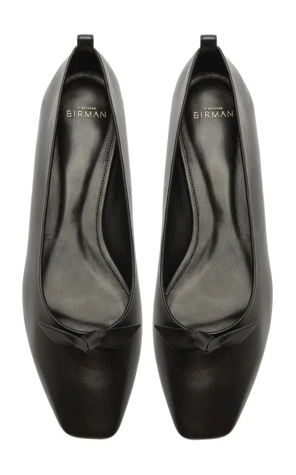 ALEXANDRE BIRMAN Slim Clarita Street Leather Flats - Black