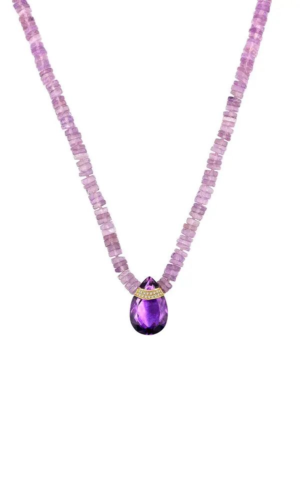 Jia Jia Aurora Amethyst Diamond Bar Gemstone Lavender Quartz Necklace