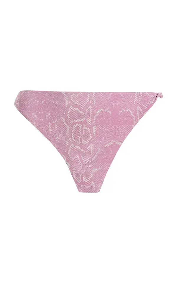 ZIAH Twisted Side Bikini Bottoms Python Print - Pink