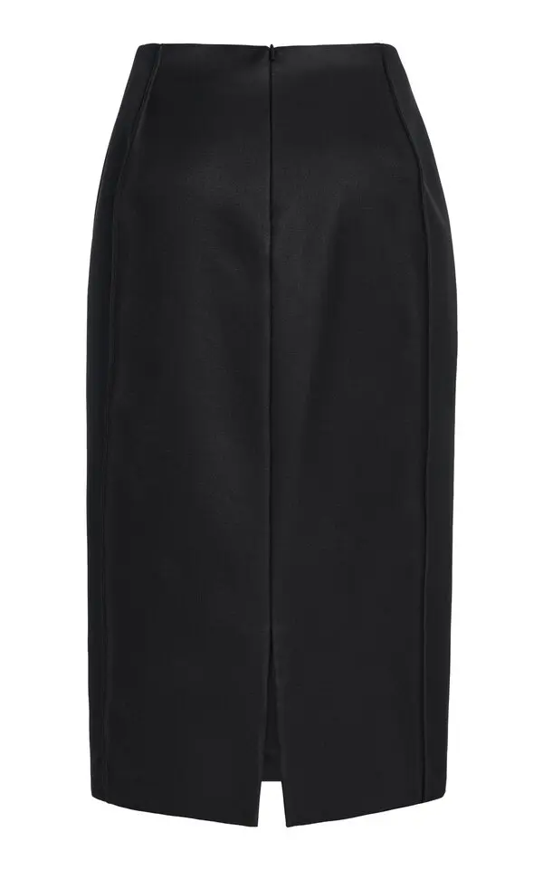 Brandon Maxwell Rone Wool-silk Pencil Skirt - Black