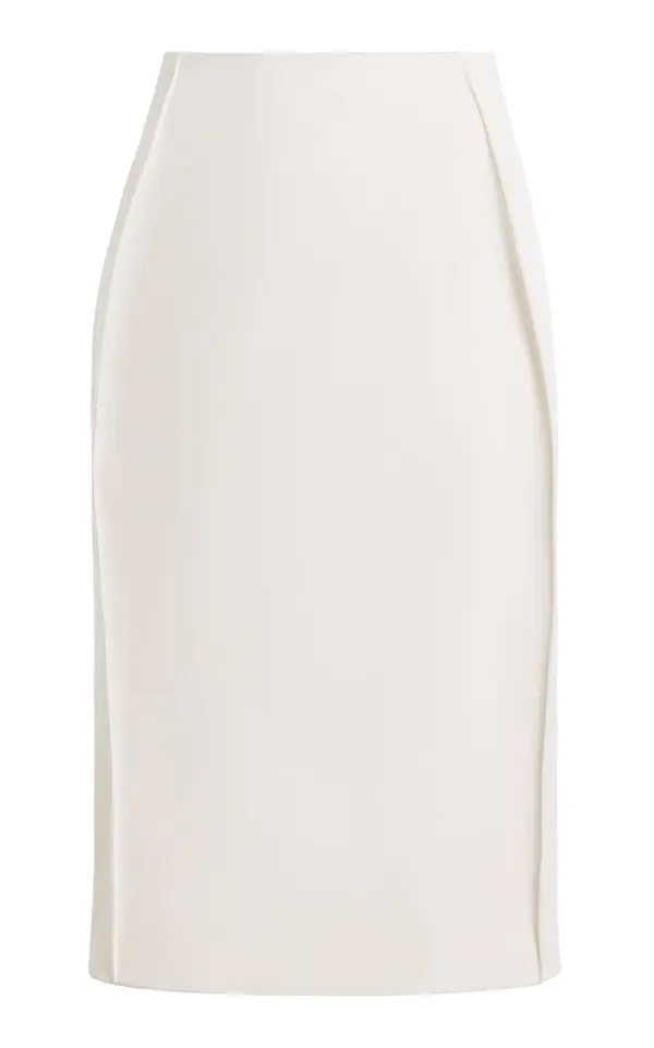 Brandon Maxwell Rone Wool-silk Pencil Skirt - Ivory