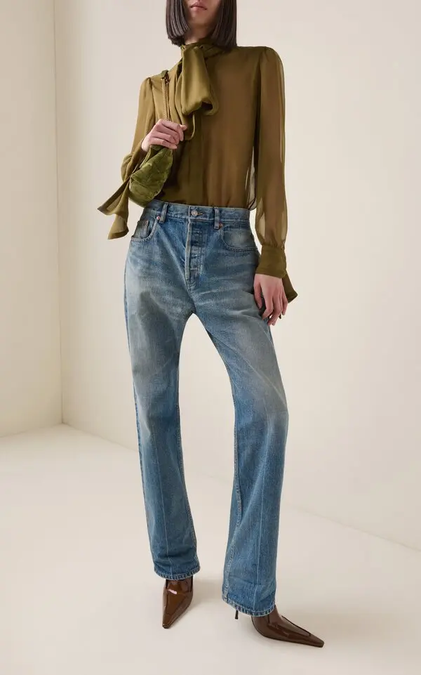 Saint Laurent Authentic Rigid Mid-rise Straight-leg Jeans