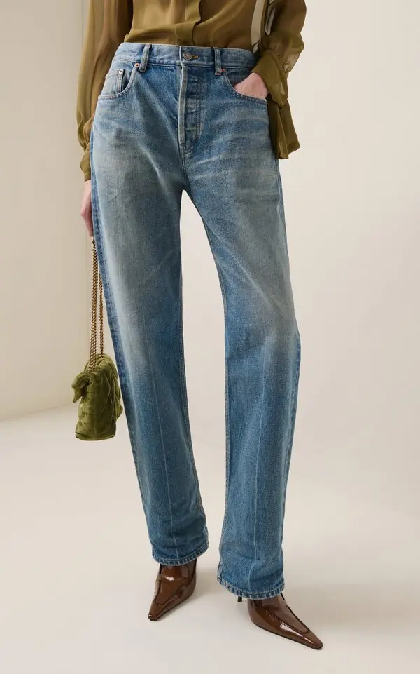 Saint Laurent Authentic Rigid Mid-rise Straight-leg Jeans