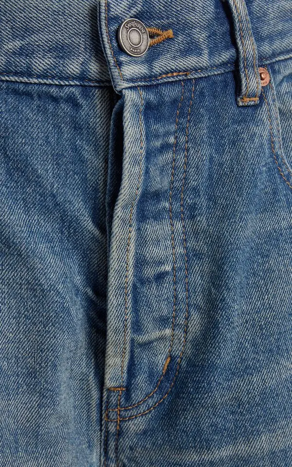 Saint Laurent Authentic Rigid Mid-rise Straight-leg Jeans