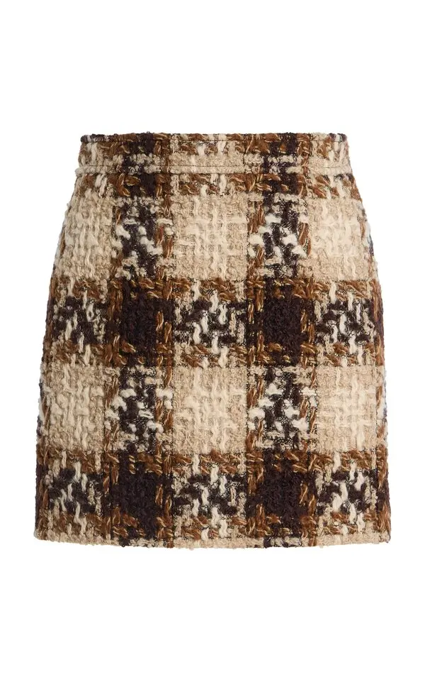 Saint Laurent Checked Tweed Mini Skirt - Multi
