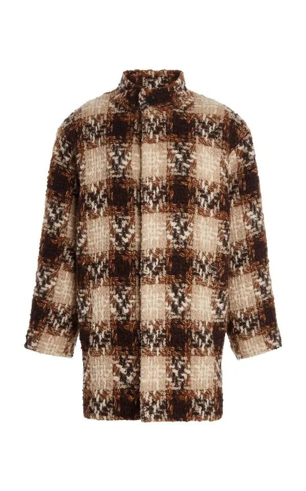 Saint Laurent Tweed Wool-blend Coat