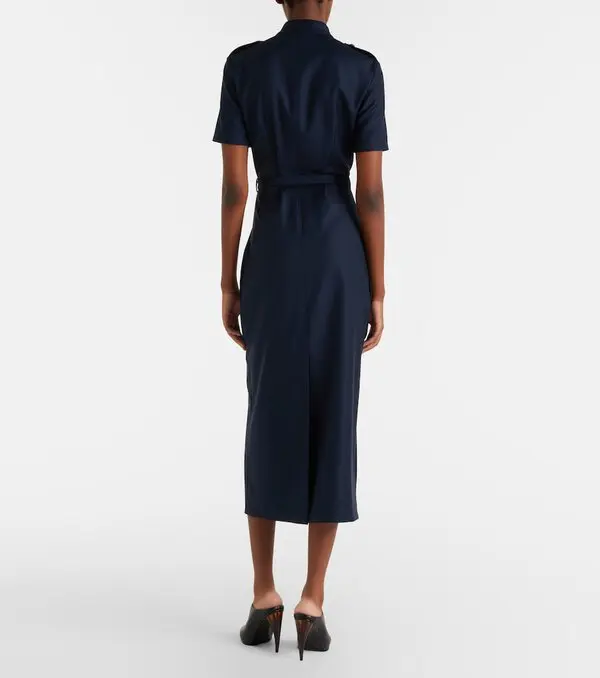 Alexander McQueen Belted Shirt Dress In Wool