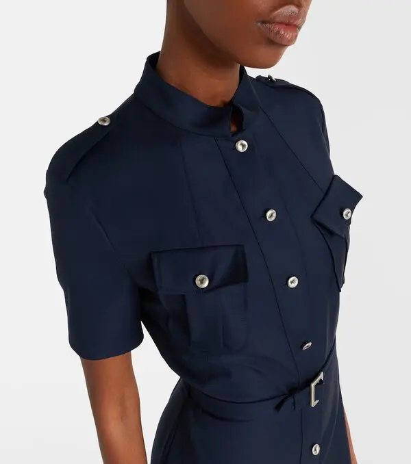Alexander McQueen Belted Shirt Dress In Wool
