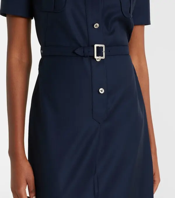 Alexander McQueen Belted Shirt Dress In Wool