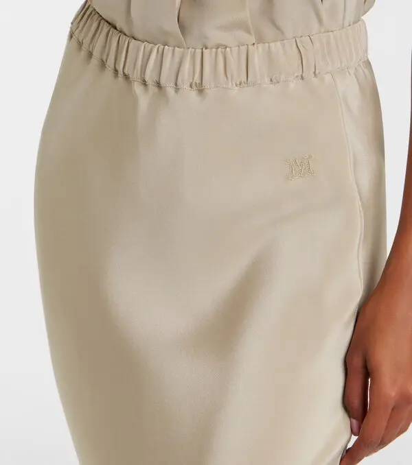Max Mara Silk Satin Slip Skirt - Beige