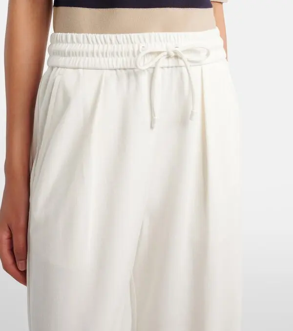 Max Mara Cotton And Silk-blend Sweatpants - White