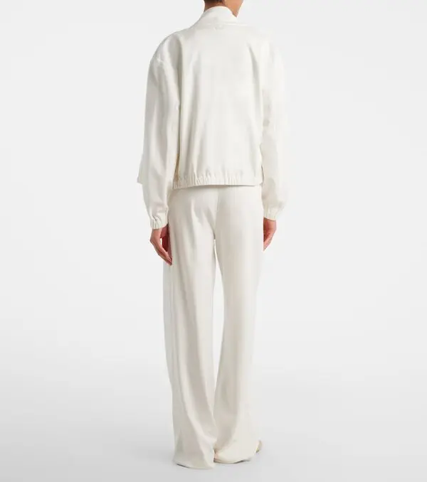 Max Mara Cotton And Silk-blend Sweatpants - White
