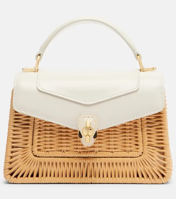 BVLGARI Serpenti Forever Mini Wicker Top-handle Bag