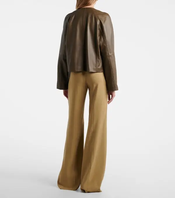 Max Mara Linen And Silk Twill Wide-leg Pants - Beige