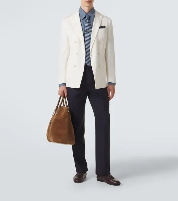 Dunhill Wool Straight Leg Tailored Trousers