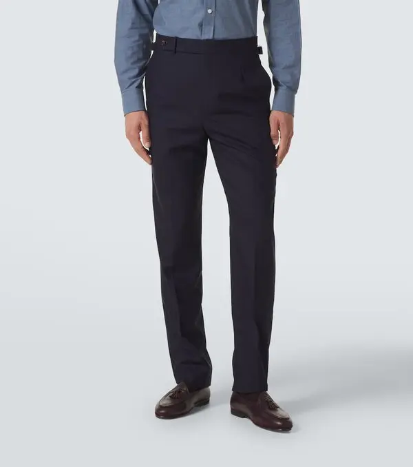Dunhill Wool Straight Leg Tailored Trousers