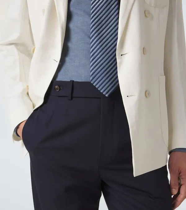 Dunhill Wool Straight Leg Tailored Trousers
