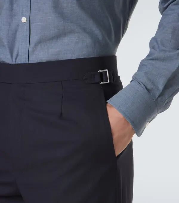 Dunhill Wool Straight Leg Tailored Trousers